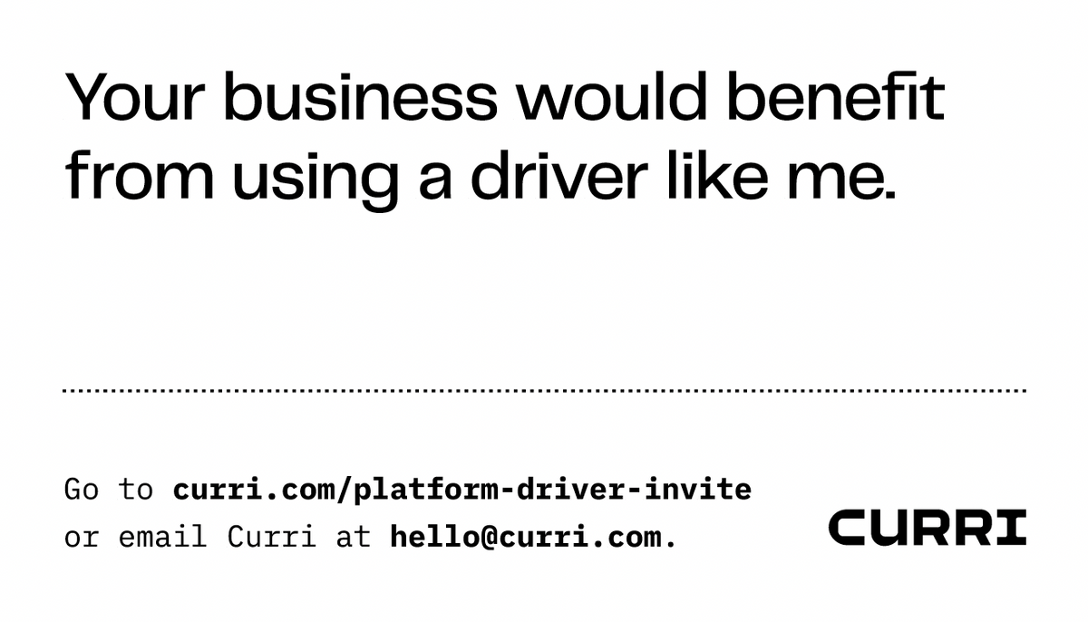 Curri Driver Referral business cards - bundles of 20 cards – Team Curri